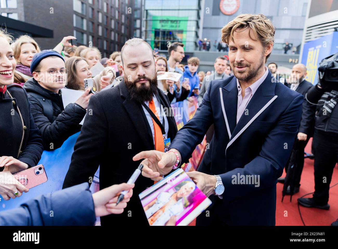 Berlin, Germany. 19th Apr, 2024. Ryan Gosling, actor, signs autographs ...