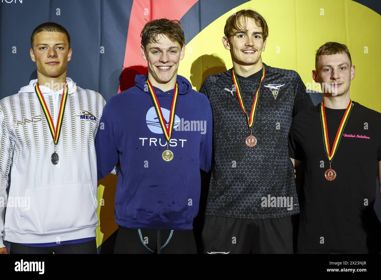 Antwerpen, Belgium. 19th Apr, 2024. Belgian Noah Verreth, Belgian Stan ...