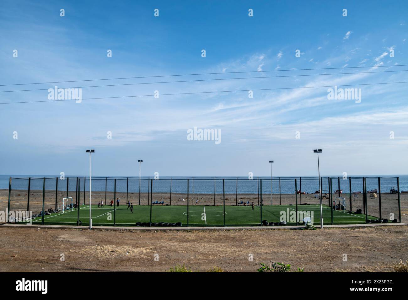 Football pitch on a beach hi-res stock photography and images - Alamy