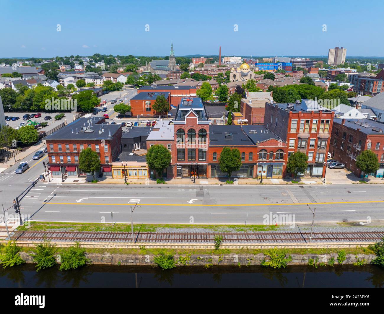 Historic waterfront building on Dutton Street at Upper Pawtucket Canal ...