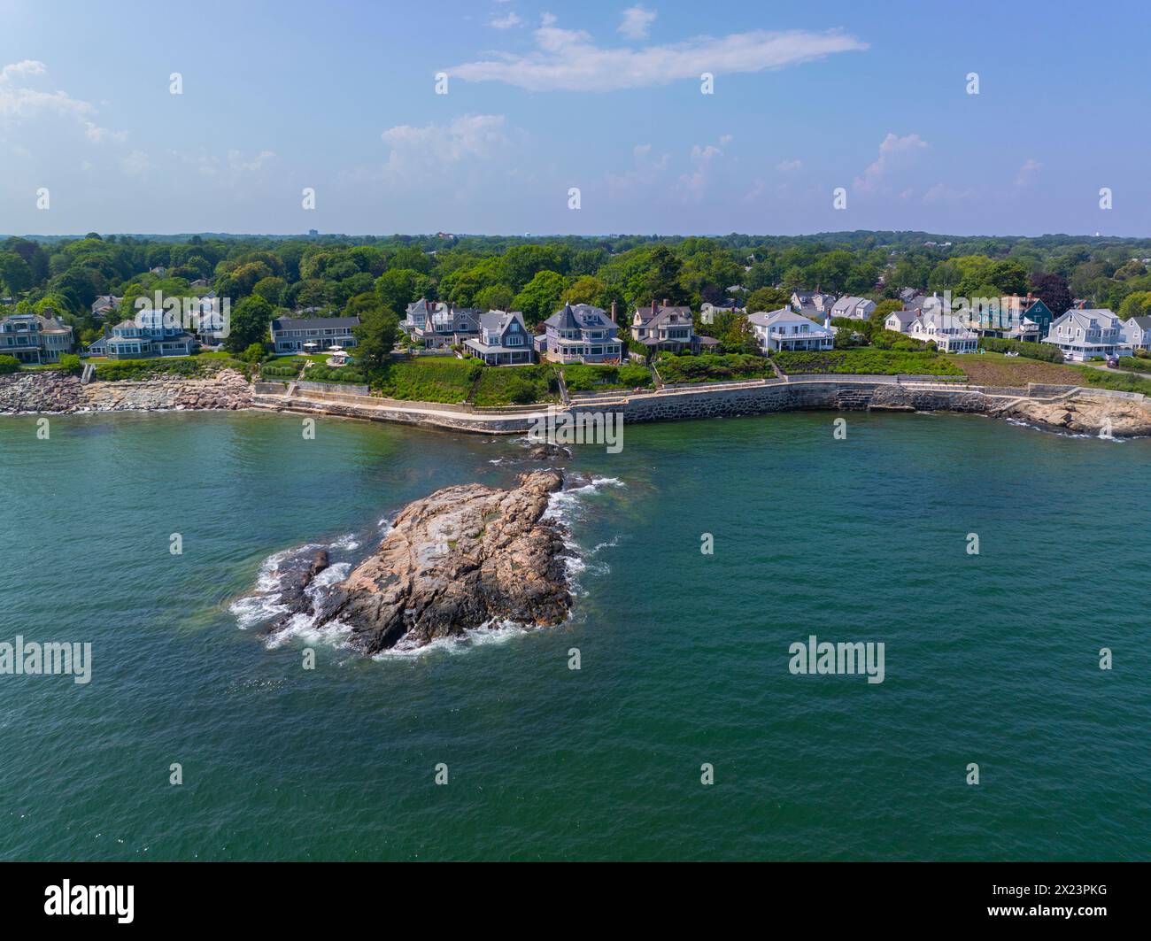 Preston Beach aerial view in summer between town of Marblehead and ...