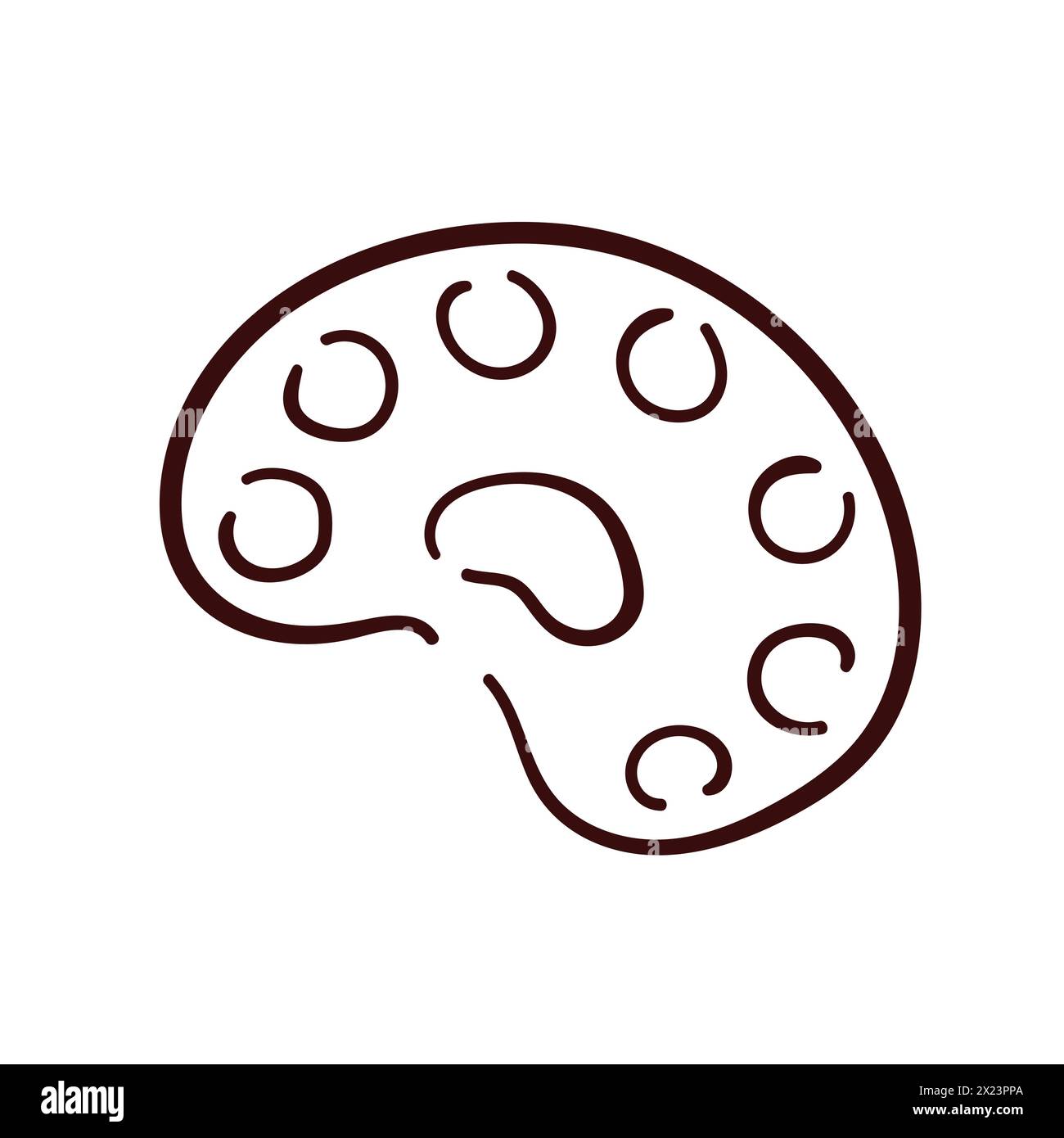 Painting palette icon in line art style. Doodle logo. Vector ...