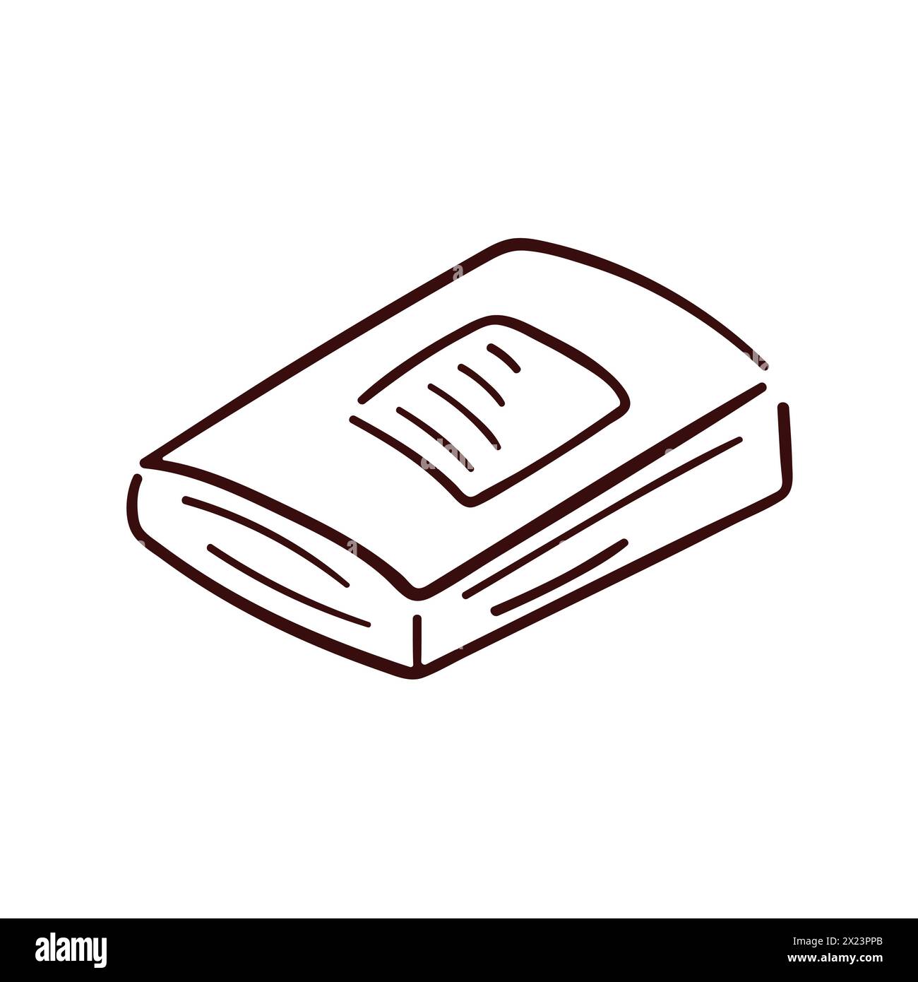 Notebook icon in line art style. Doodle school, education symbol for ...