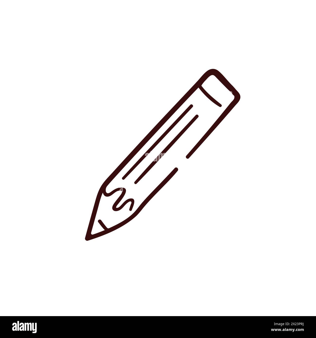 Pencil icon in line art style. Design for stationery store. Vector ...