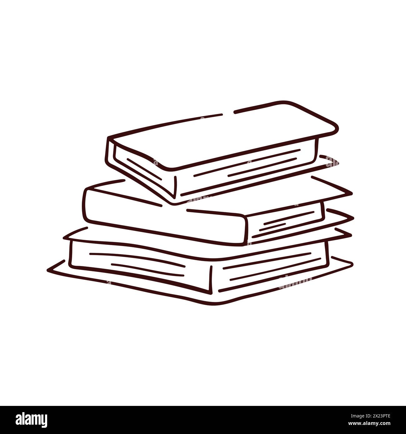 Stack of books line art style icon. Study, school symbol design. Vector ...