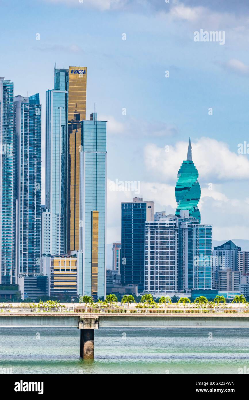 Skyline with rotated high-rise F Stock Photo - Alamy