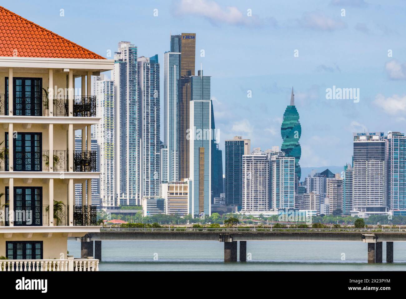 Skyline seen from the old town, rotated high-rise F Stock Photo - Alamy