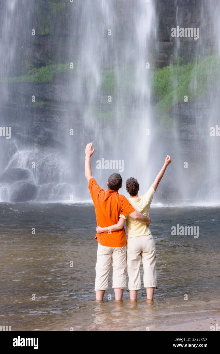 Middle aged people waterfall hi-res stock photography and images - Alamy