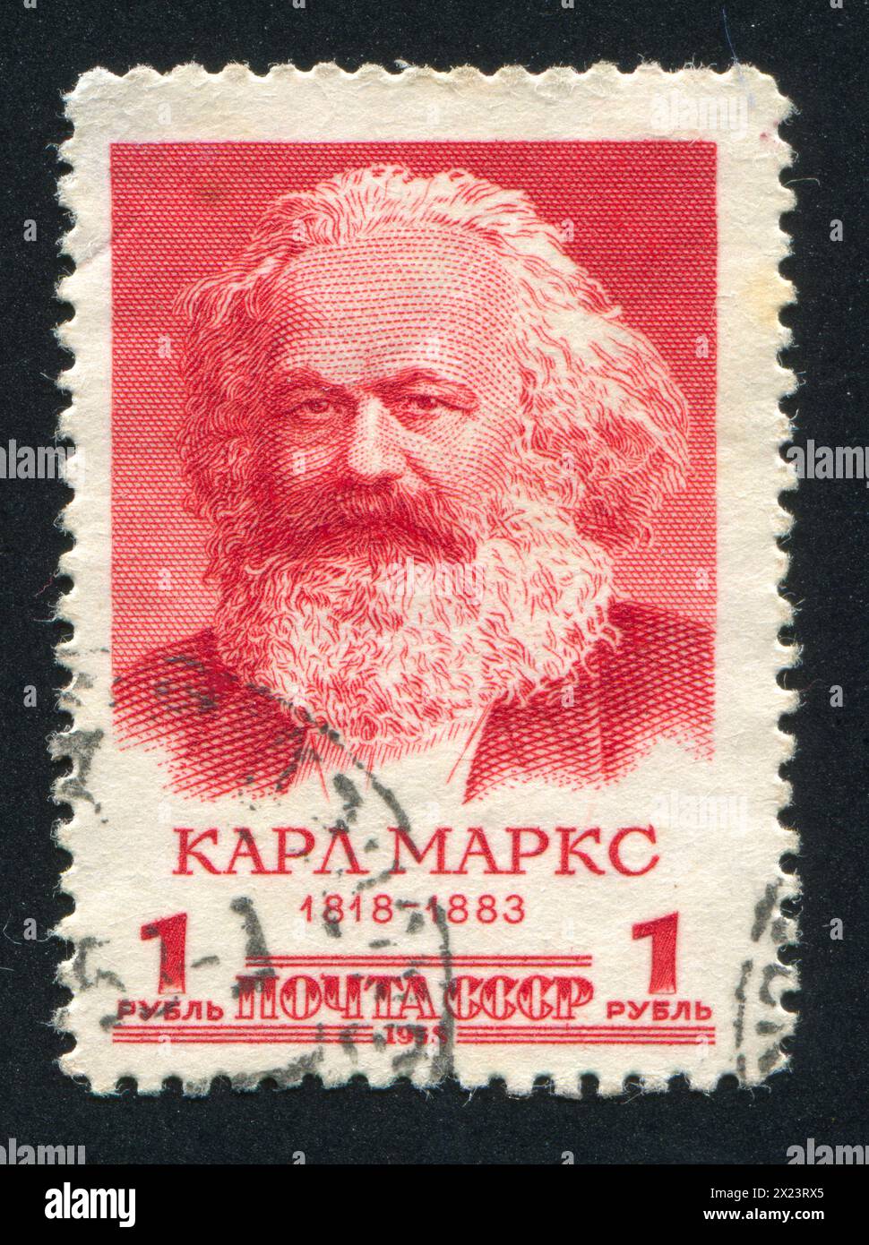 RUSSIA - CIRCA 1958: stamp printed by Russia, shows Karl Marx, circa ...