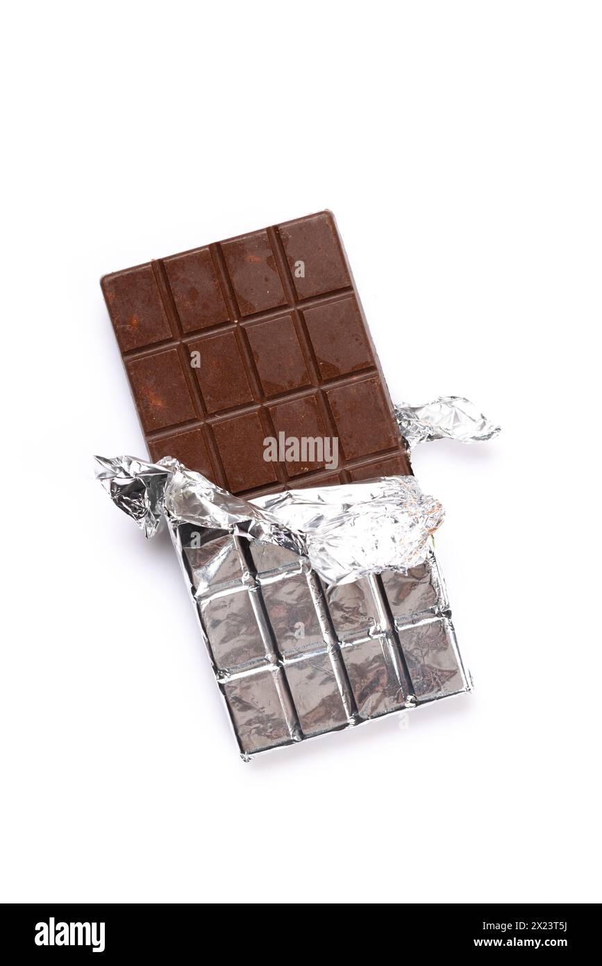 Sweet temptation: Chocolate bar isolated on white background Stock ...