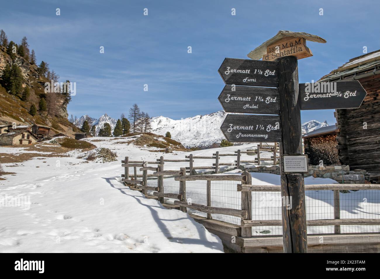 Zermatt switzerland hiking trail sign hi-res stock photography and ...