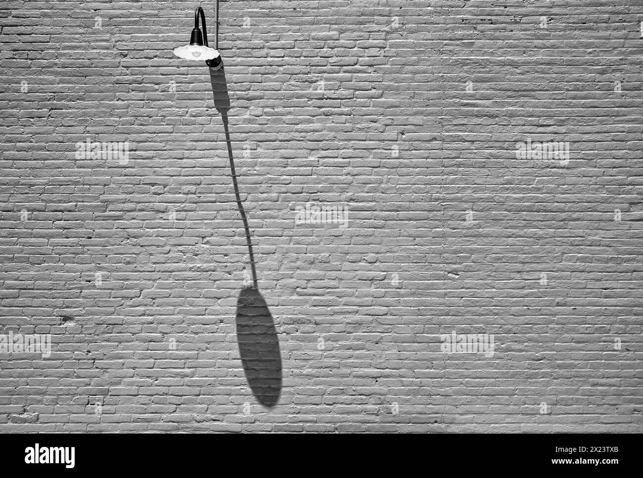 Lamp Shadow on Brick Wall Abstract Stock Photo - Alamy