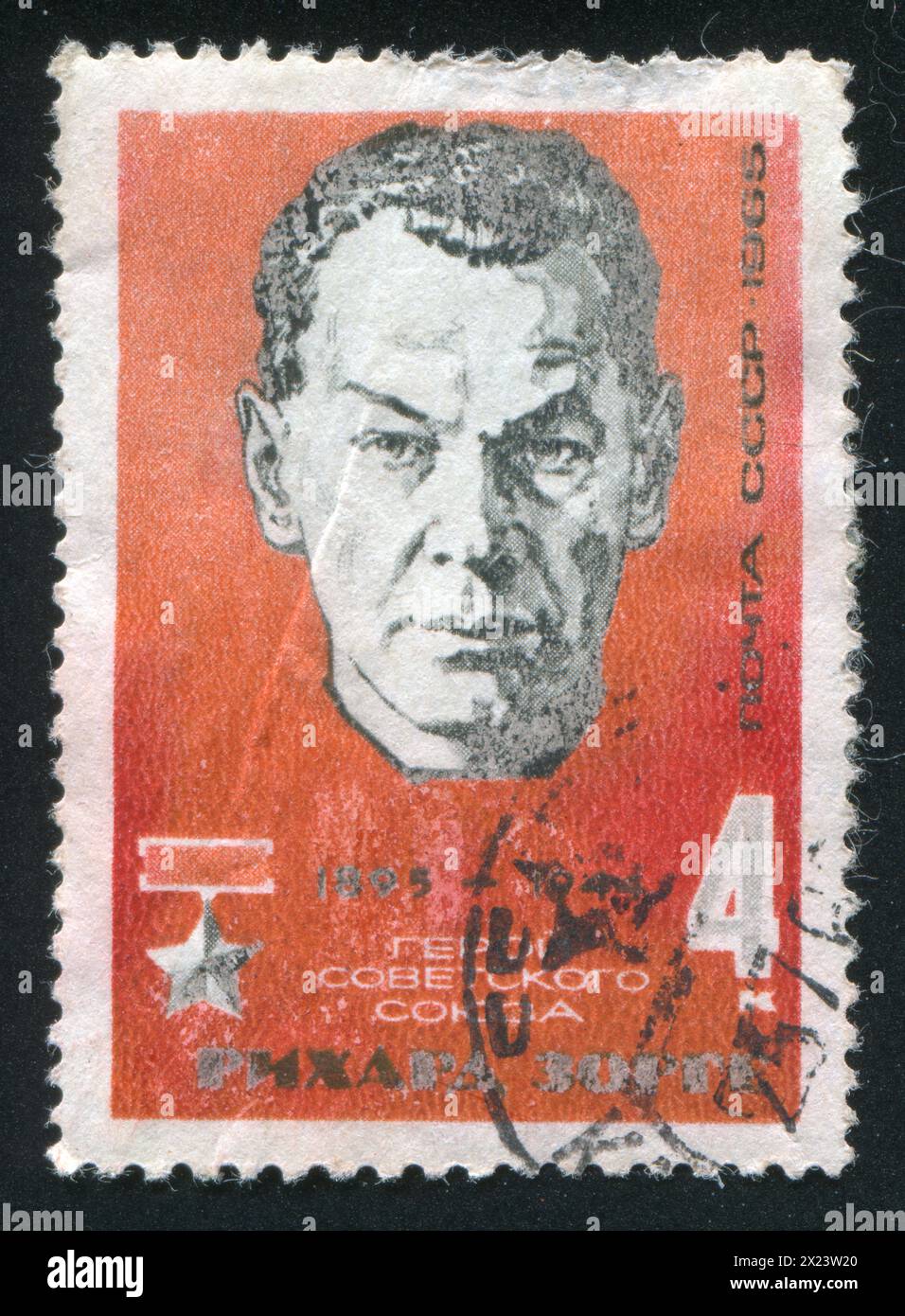 RUSSIA - CIRCA 1965: stamp printed by Russia, shows Richard Sorge ...