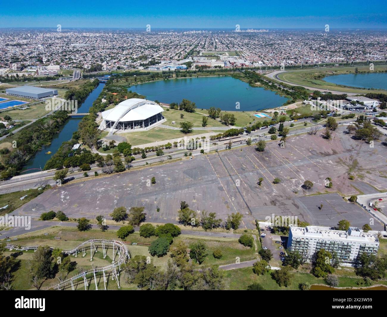 Roca Park and the Lugano neighborhood in Buenos Aires public driving ...