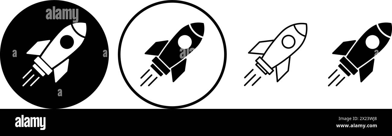 Set of rocket icons as a symbols of startup launch concept Stock Vector ...