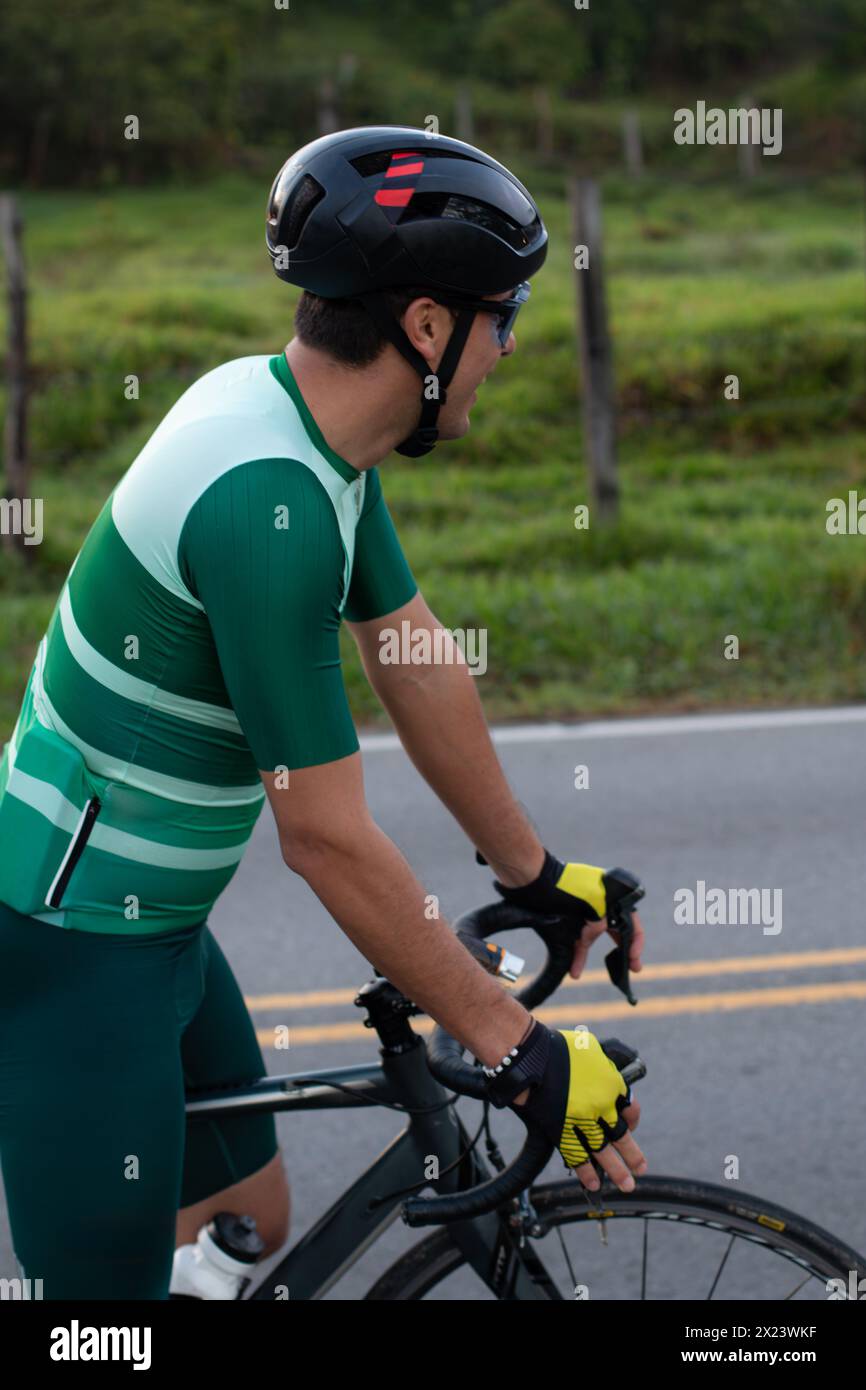Professional cyclist resting bicycle hi-res stock photography and ...