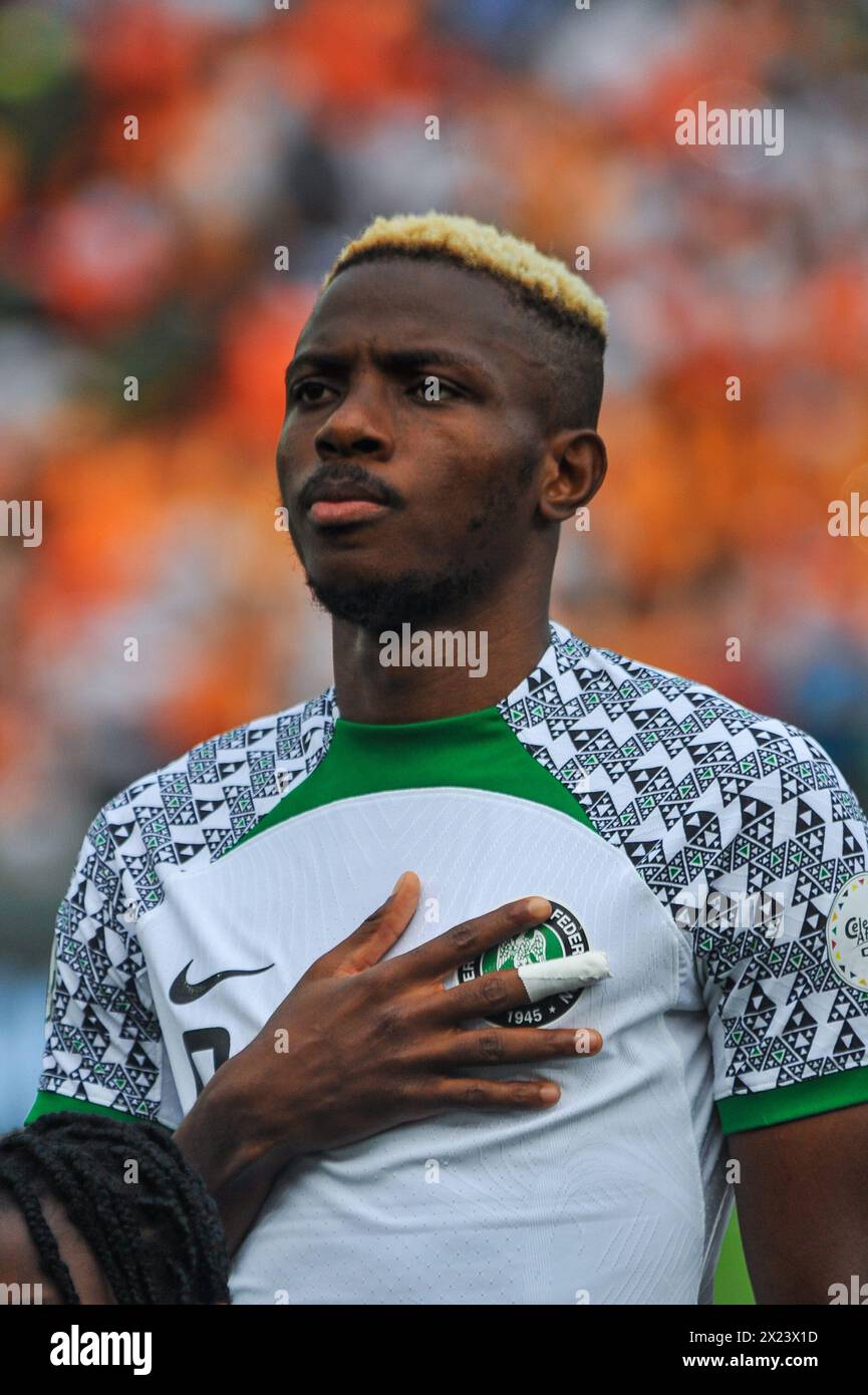 ABIDJAN, COTE D'IVOIRE - JANUARY 18; Victor Osimhen of Nigeria during ...