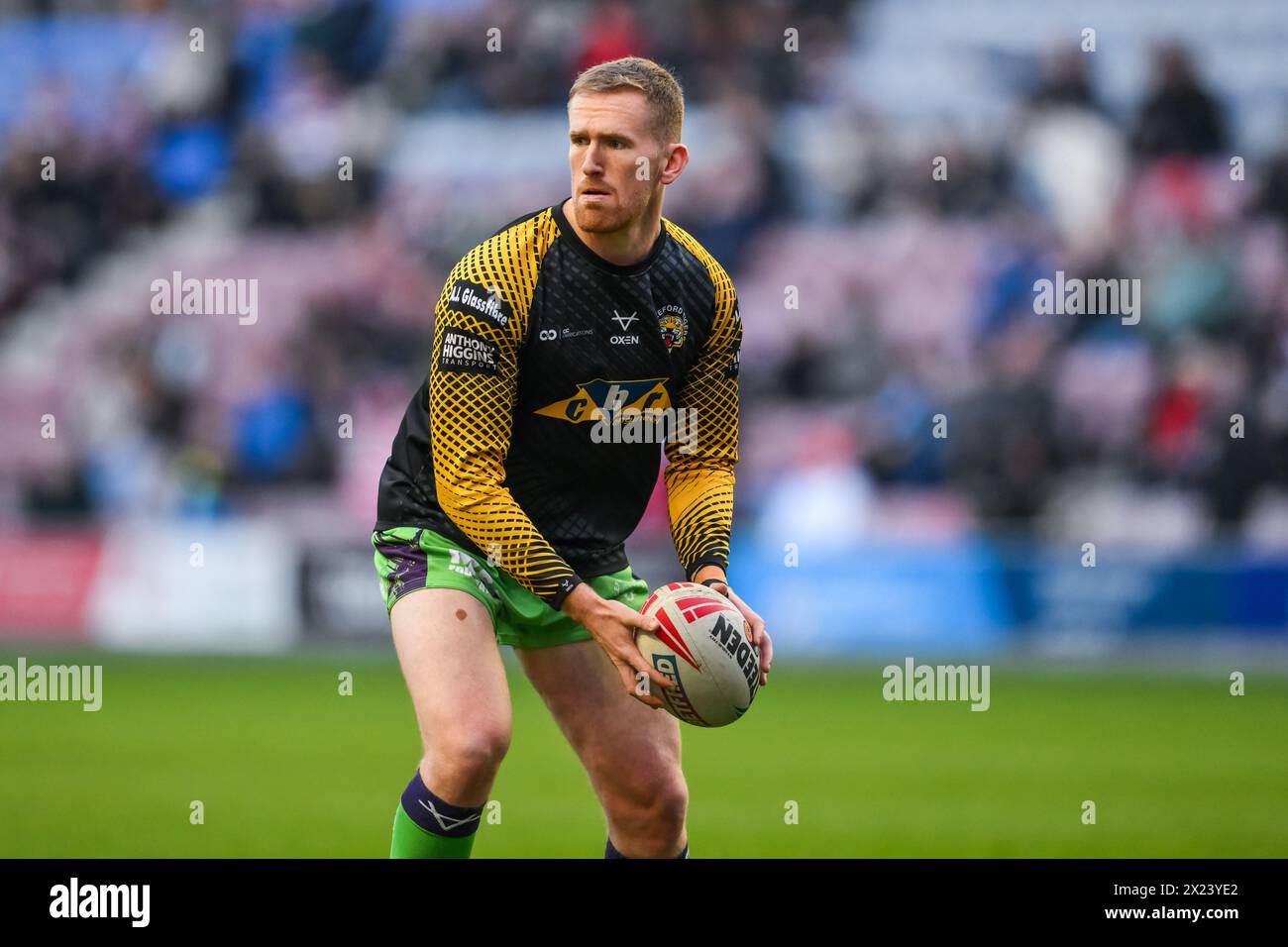 Rowan Milnes of Castleford Tigers during pre match warm up ahead of the ...