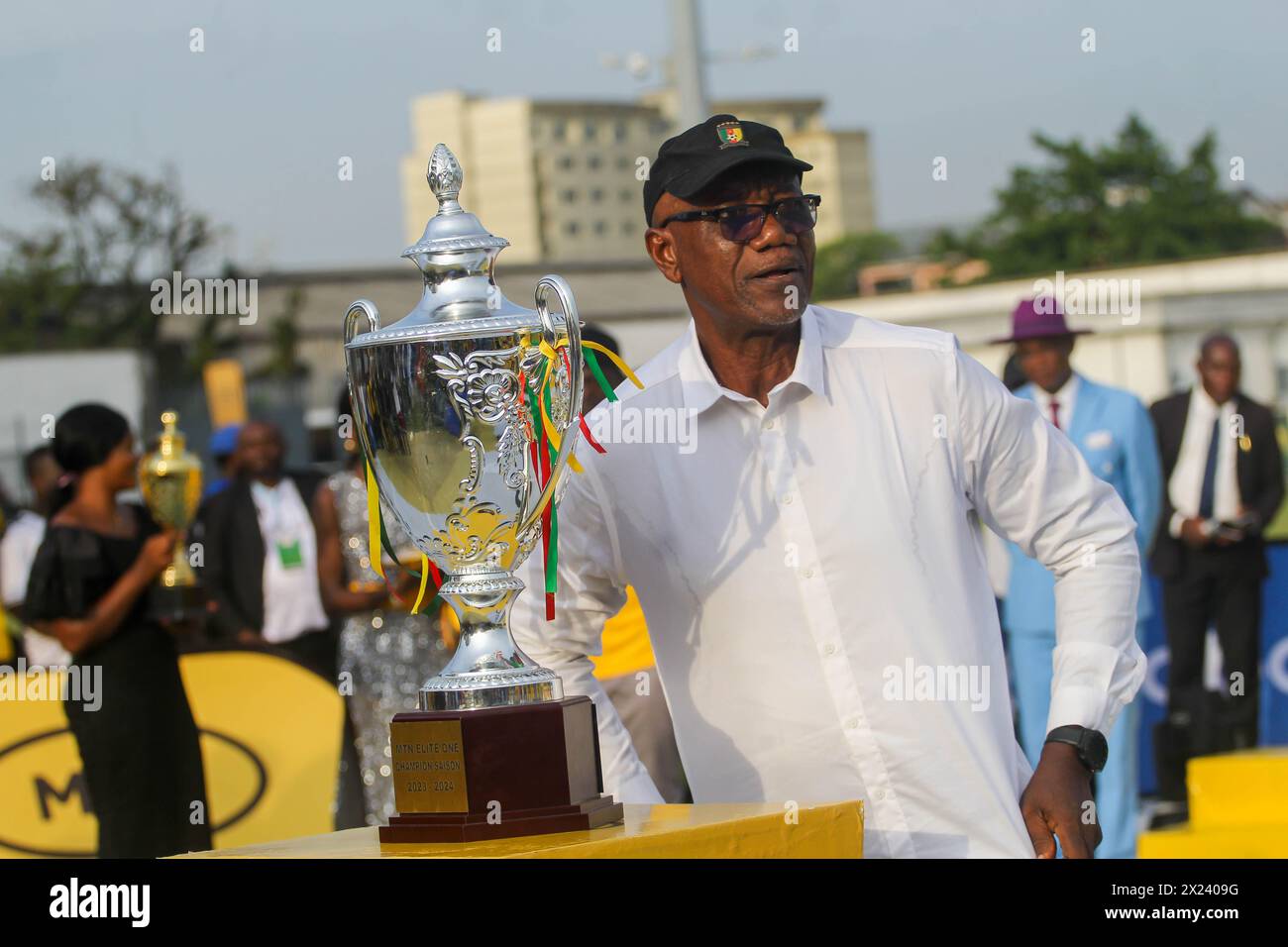 DOUALA, CAMEROON - APRIL 18: Victoria United Fc won the Elite one ...
