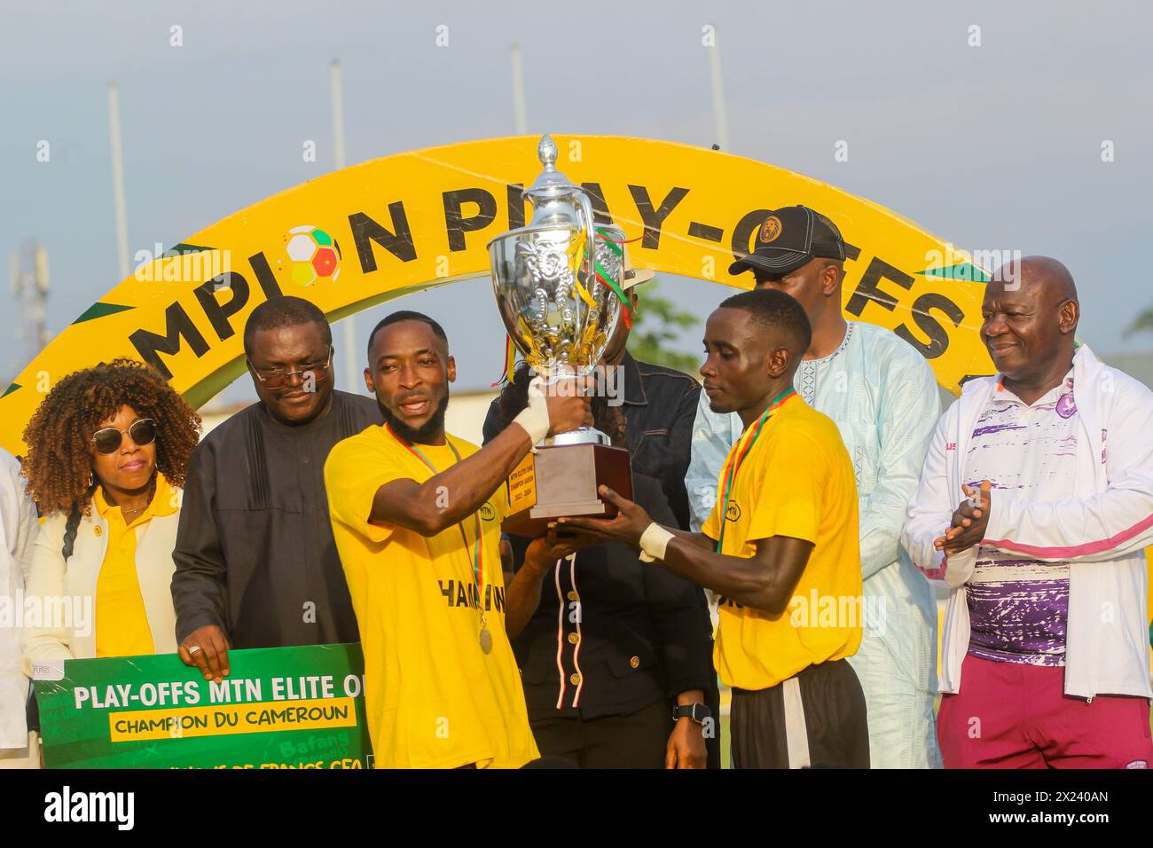 DOUALA, CAMEROON - APRIL 18: Victoria United Fc won the Elite one ...