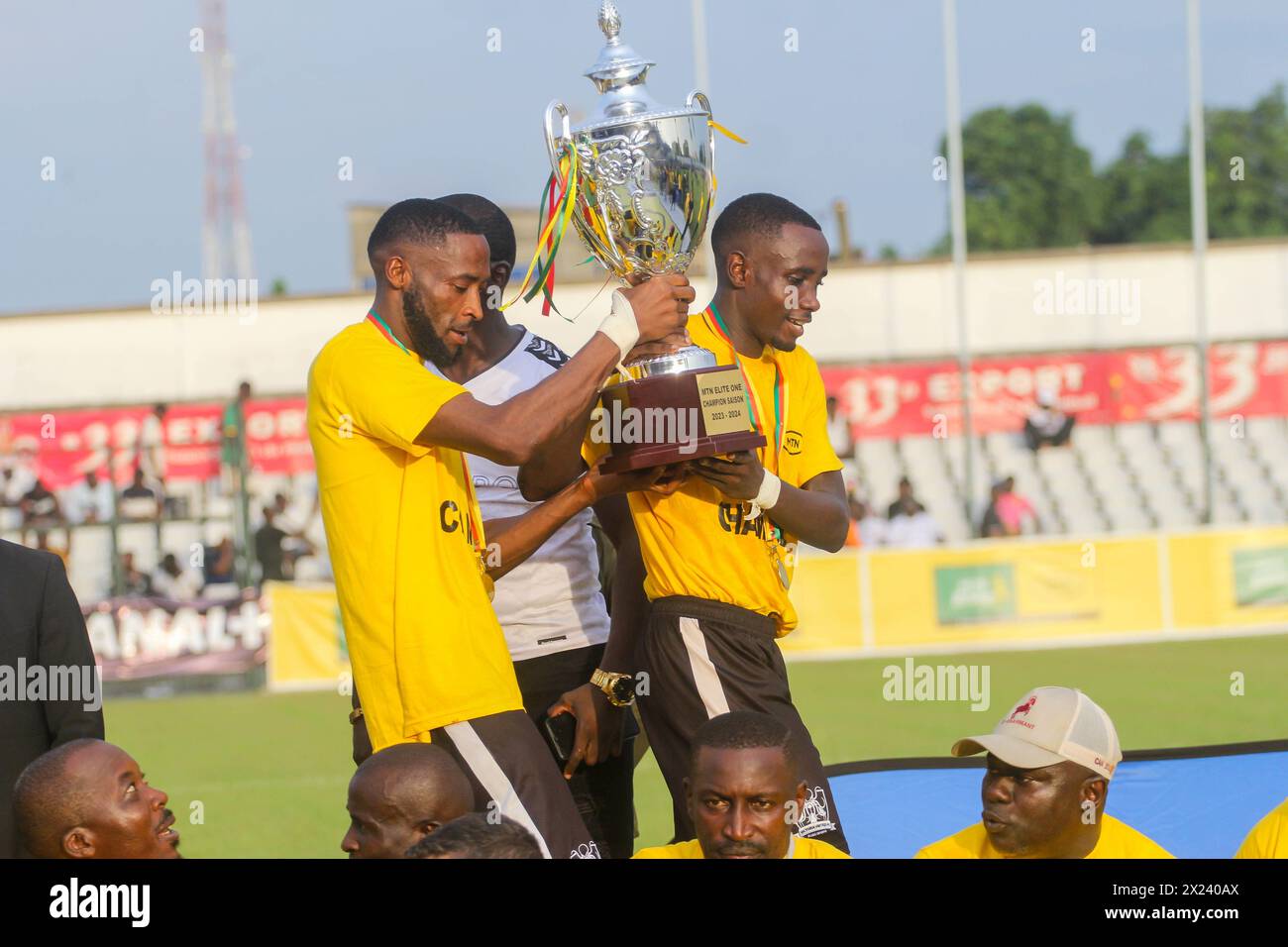 DOUALA, CAMEROON - APRIL 18: Victoria United Fc won the Elite one ...