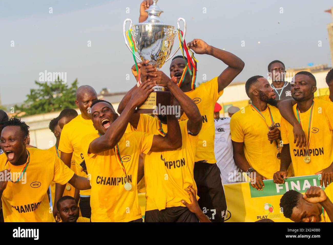 DOUALA, CAMEROON - APRIL 18: Victoria United Fc won the Elite one ...