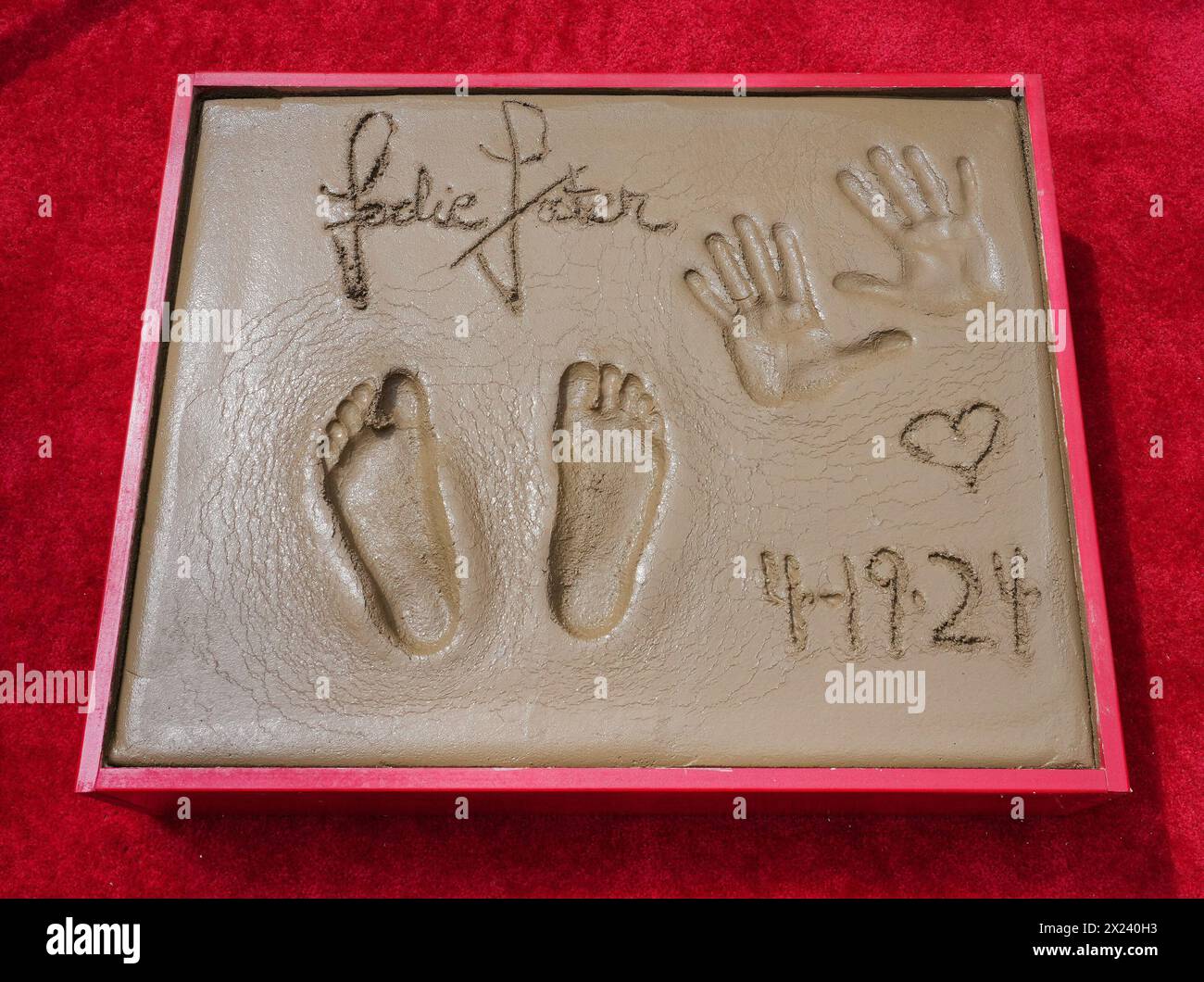Jodie Foster's Hand & Footprint in cement at the Jodie Foster Hand And ...
