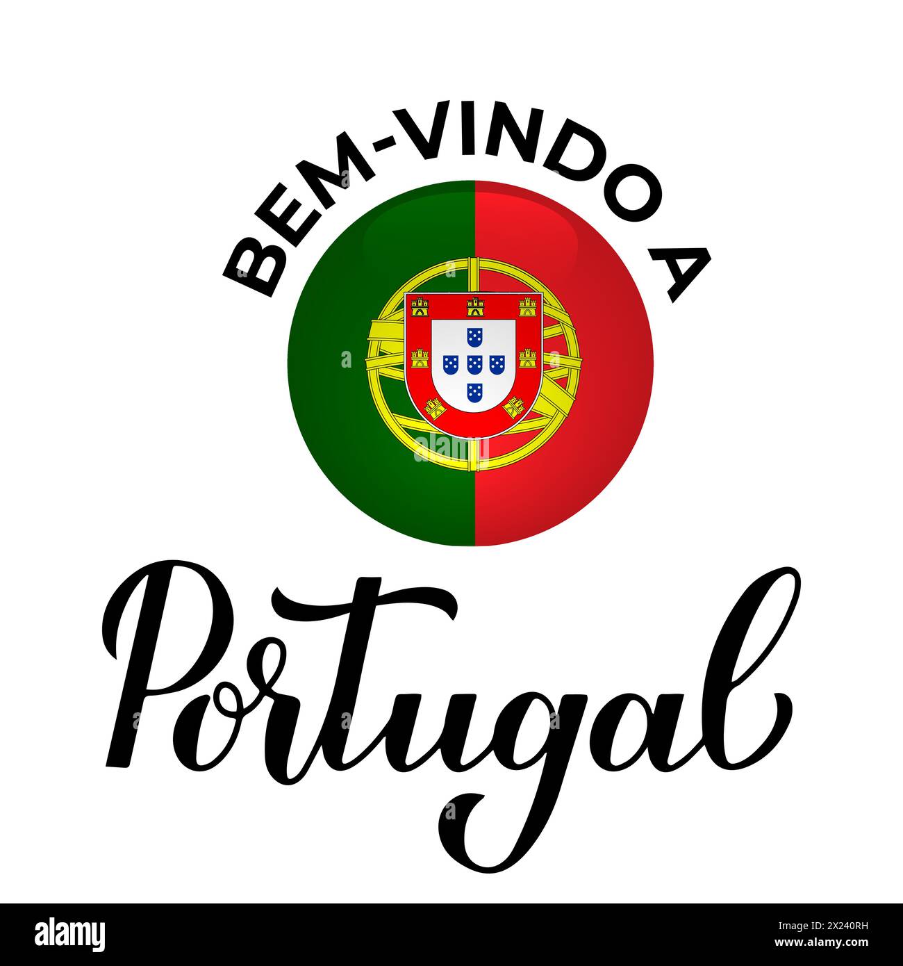 Welcome to Portugal calligraphy hand lettering in Portuguese. Vector ...