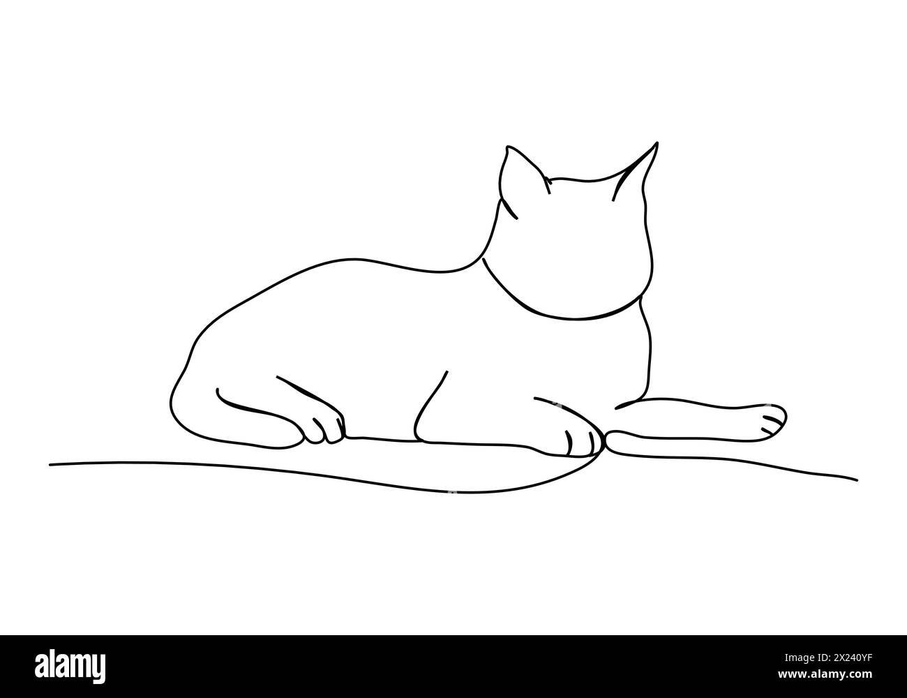 Cat. One line drawing animation, video clip with alpha channel Stock ...