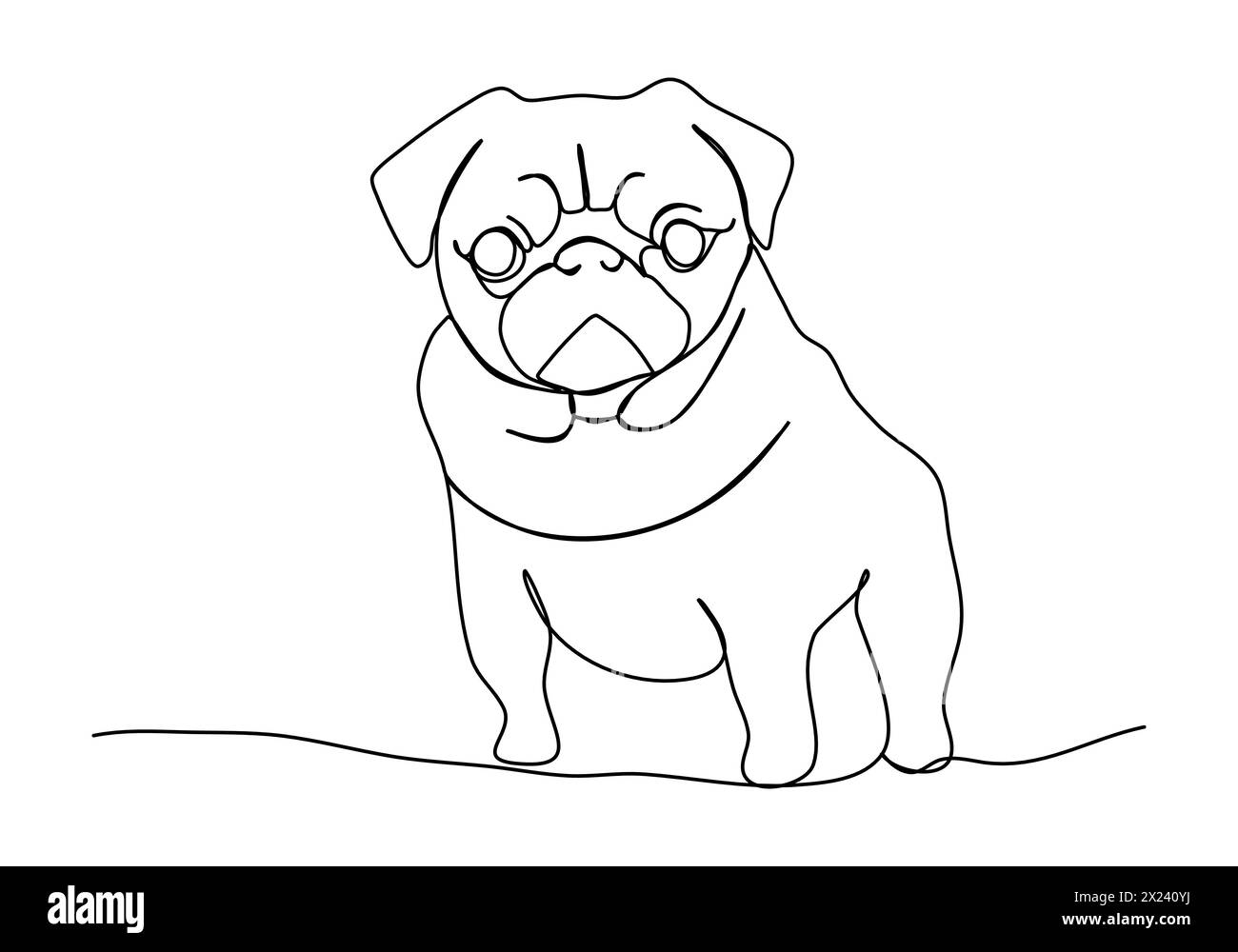 Dog. One line drawing animation, video clip with alpha channel Stock ...