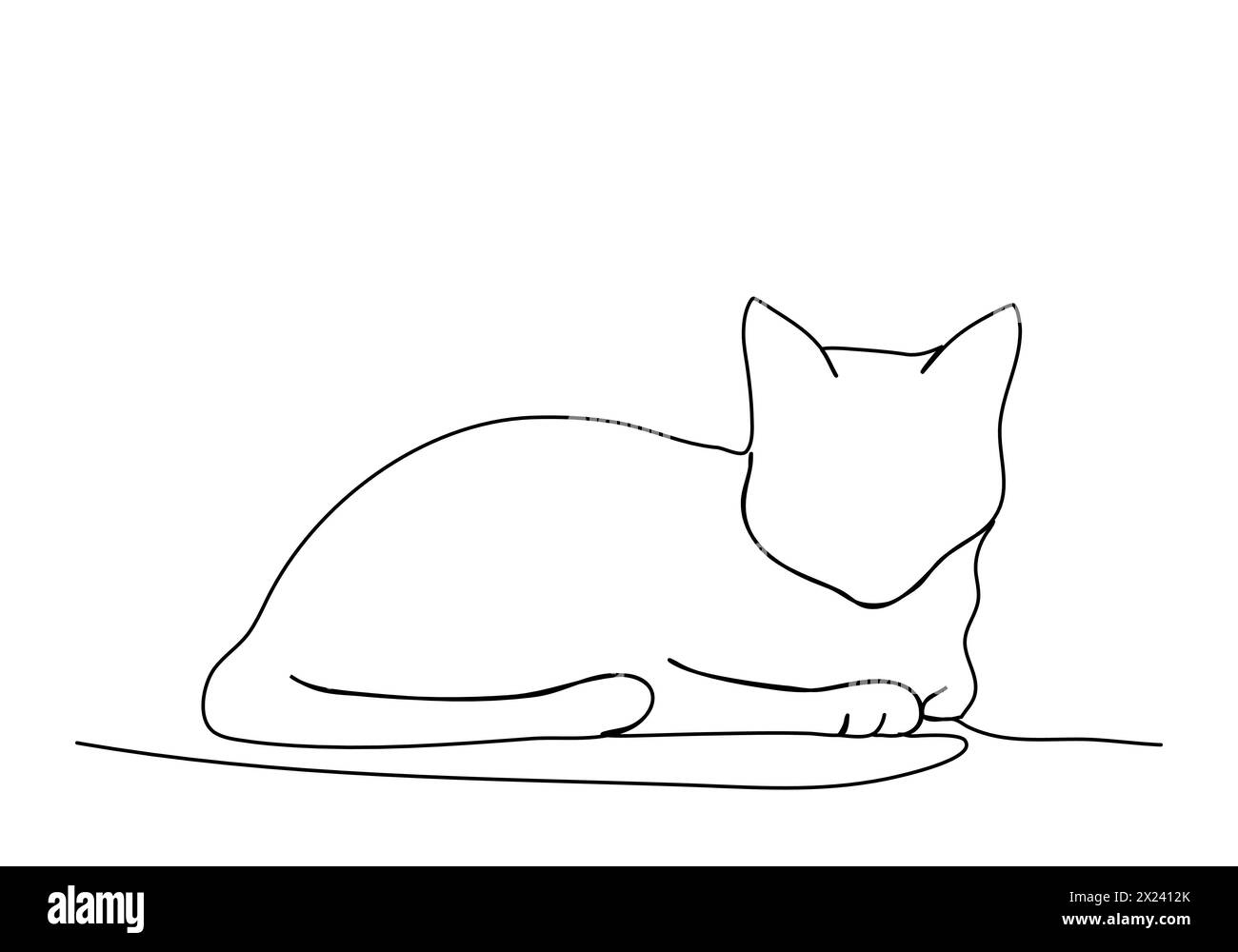 Cat. One line drawing animation, video clip with alpha channel Stock ...