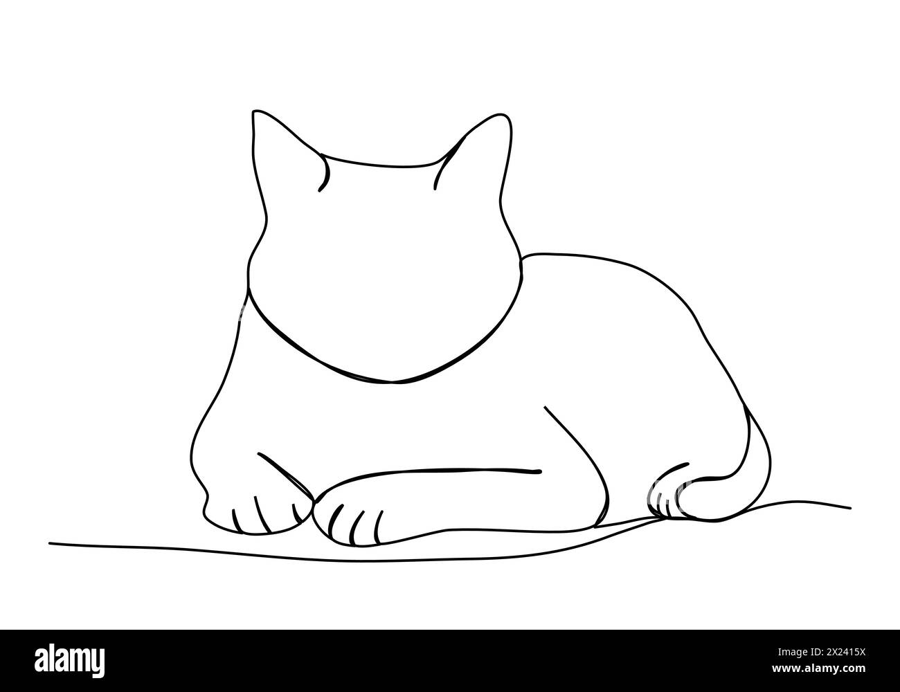 Cat. One line drawing animation, video clip with alpha channel Stock ...