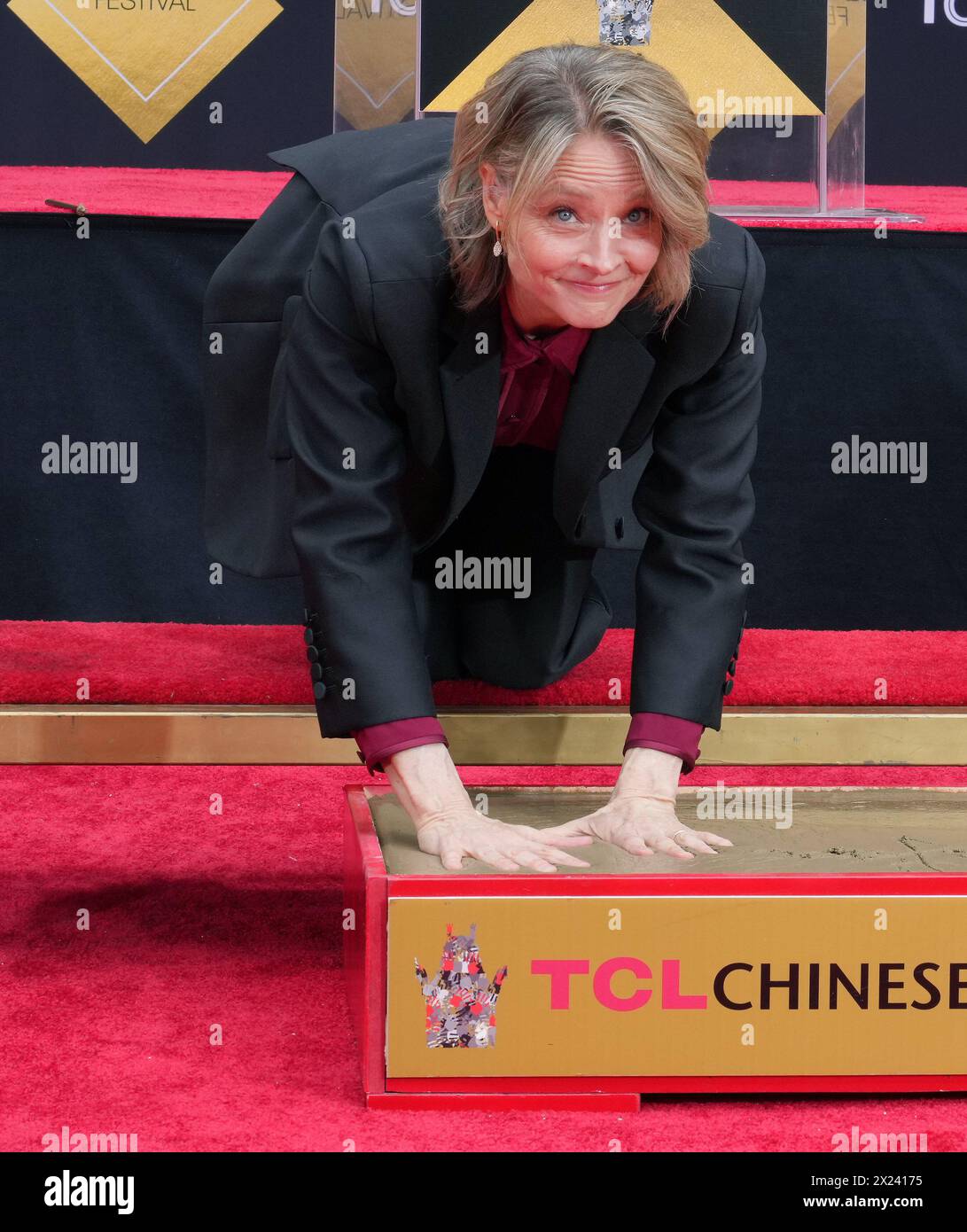 at the Jodie Foster Hand And Footprint Ceremony held at the TCL Chinese ...