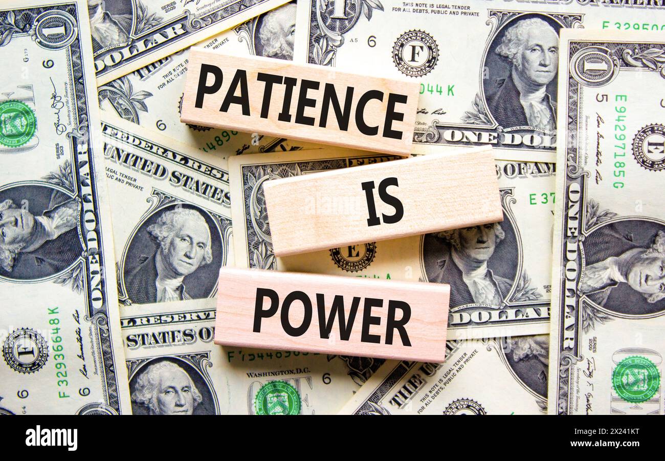 Patience is power symbol. Concept words Patience is power on beautiful ...