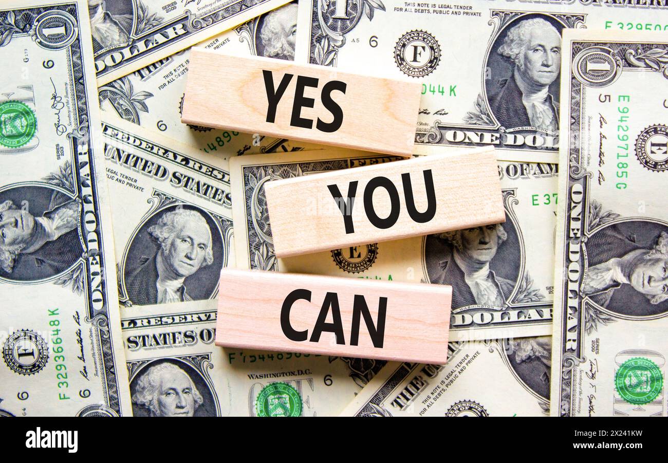 Motivational and Yes you can symbol. Concept words Yes you can on ...