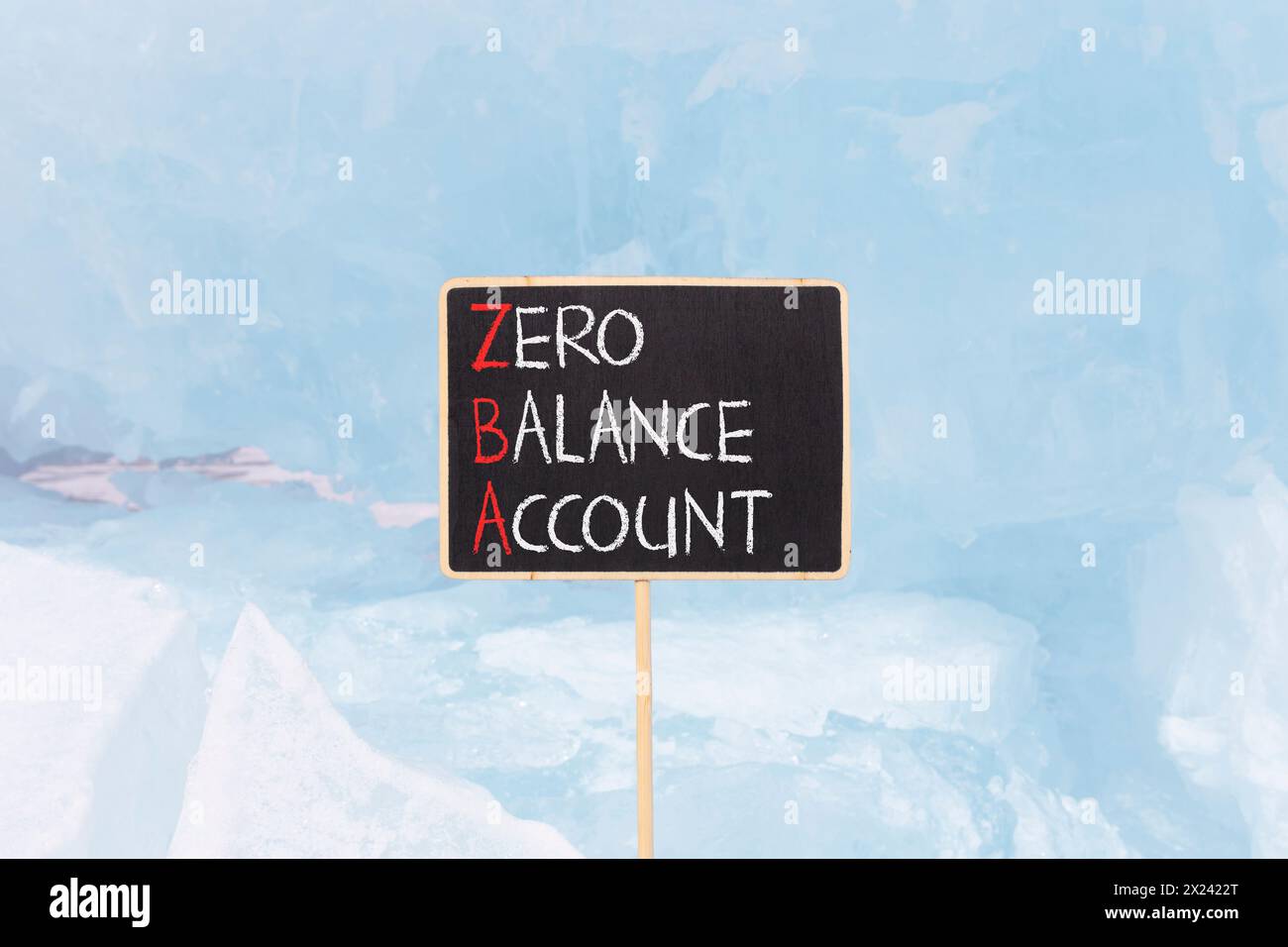 ZBA zero balance account symbol. Concept words ZBA zero balance account ...