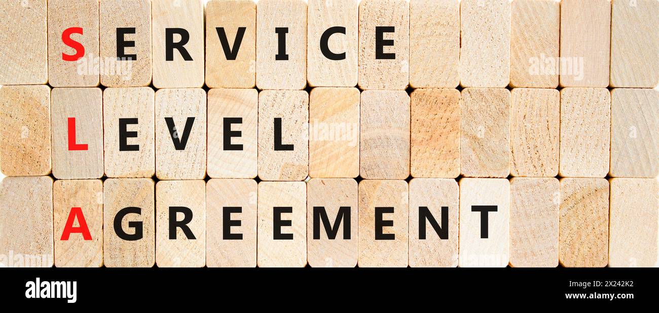 SLA service level agreement symbol. Concept words SLA service level ...