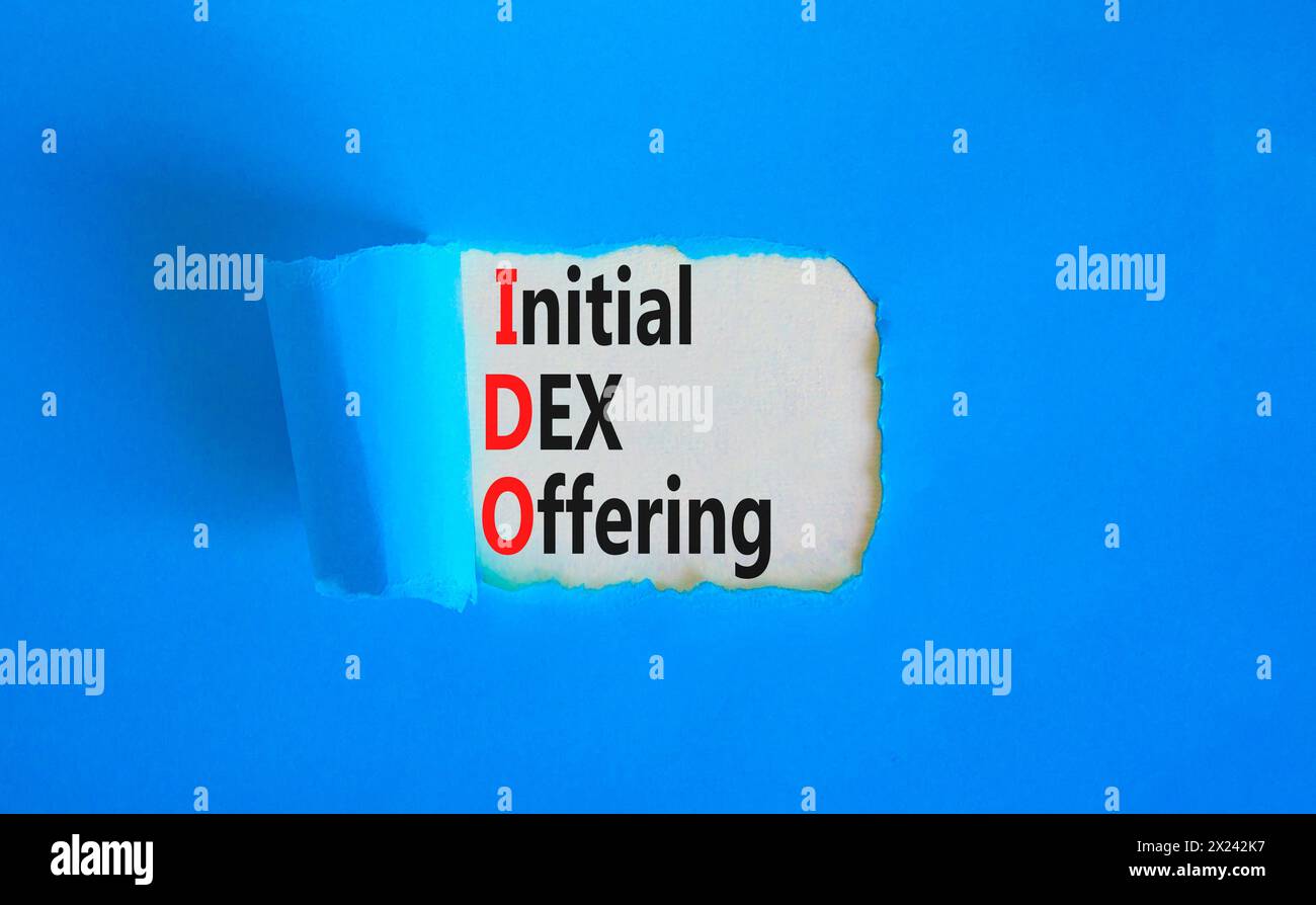 IDO initial DEX offering symbol. Concept words IDO initial DEX offering ...