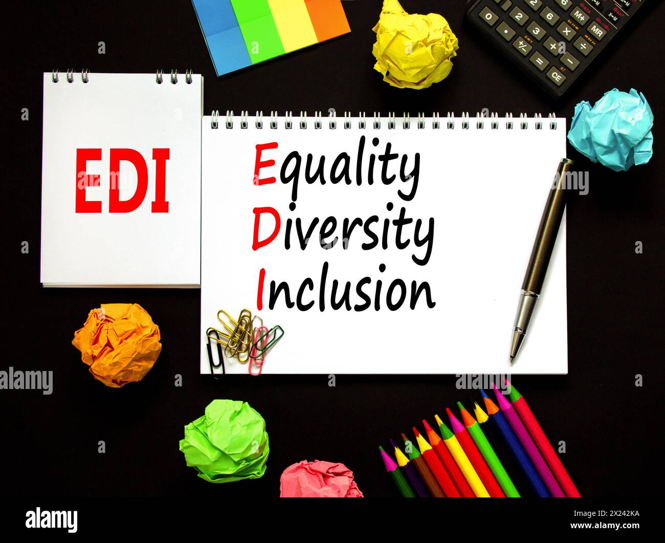 EDI equality diversity inclusion symbol. Concept words EDI equality diversity inclusion on white ...
