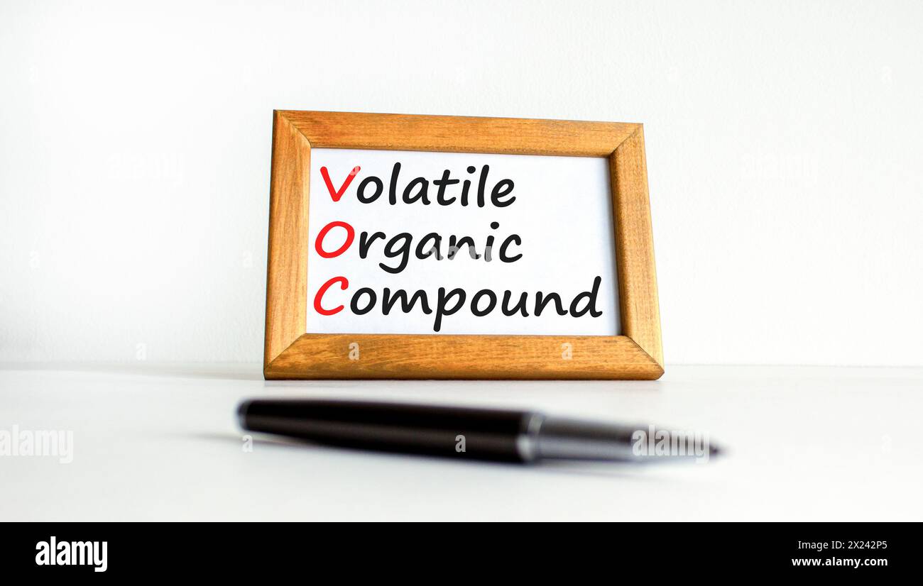 VOC volatile organic compound symbol. Concept words VOC volatile ...
