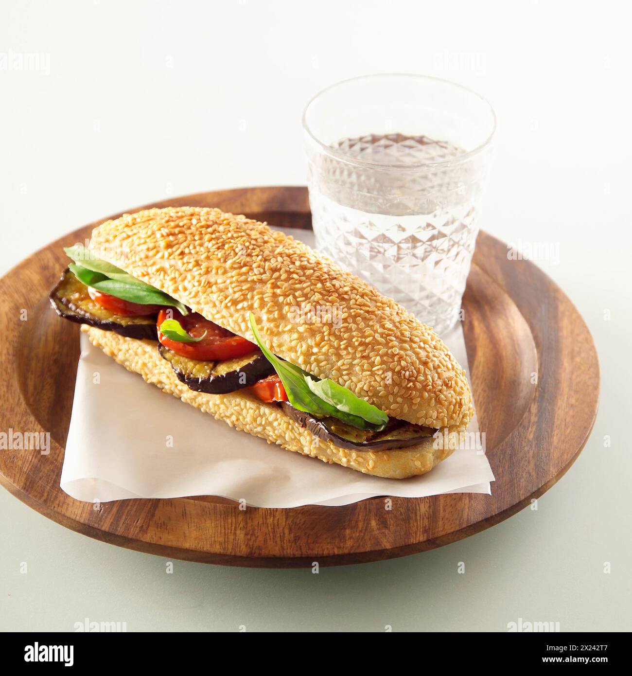 Long sesame roll with vegetables Stock Photo - Alamy