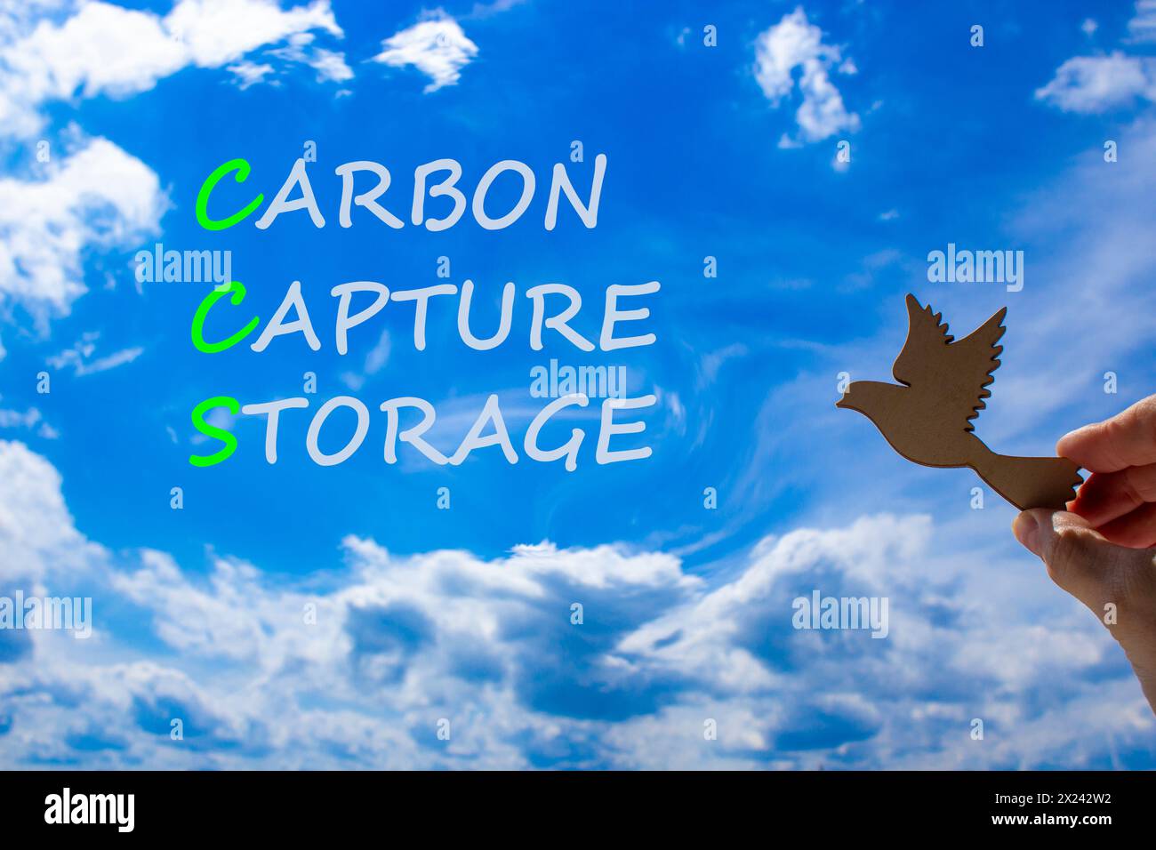 CCS Carbon capture storage symbol. Concept words CCS Carbon capture ...