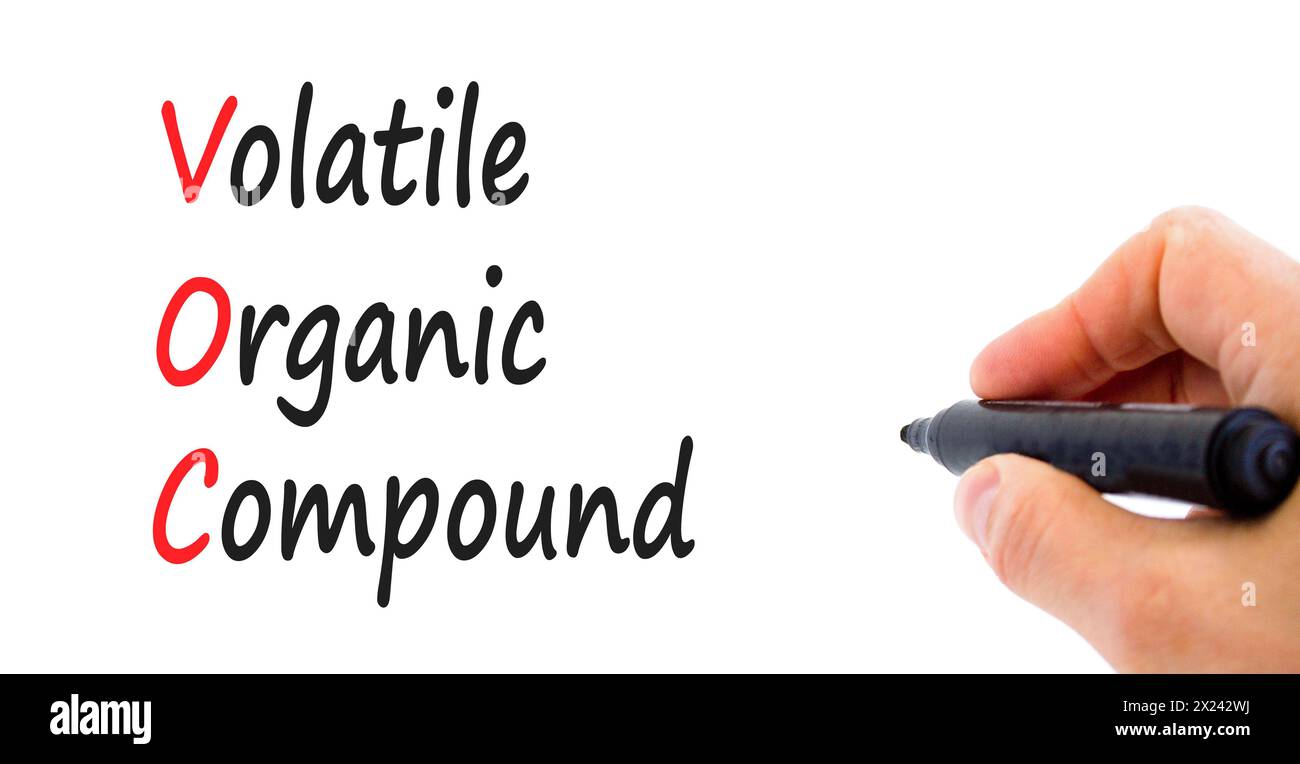 VOC volatile organic compound symbol. Concept words VOC volatile ...