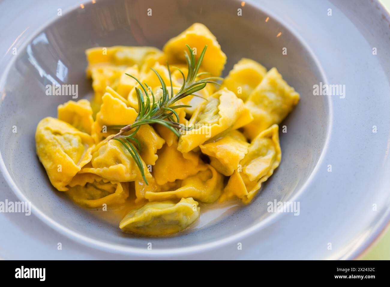 Agnolotti del Plin with sage butter Stock Photo - Alamy