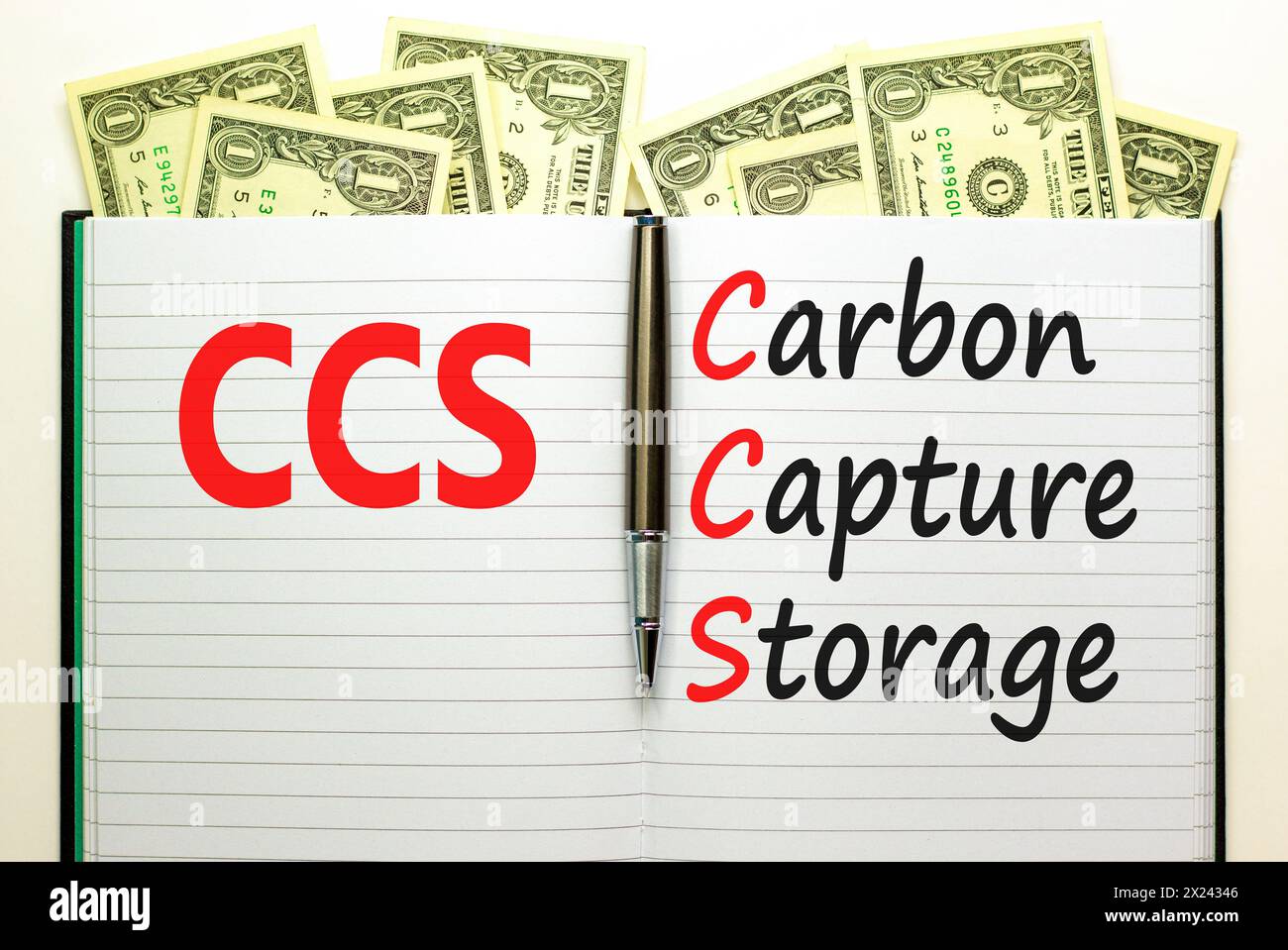CCS Carbon capture storage symbol. Concept words CCS Carbon capture storage on beautiful white ...