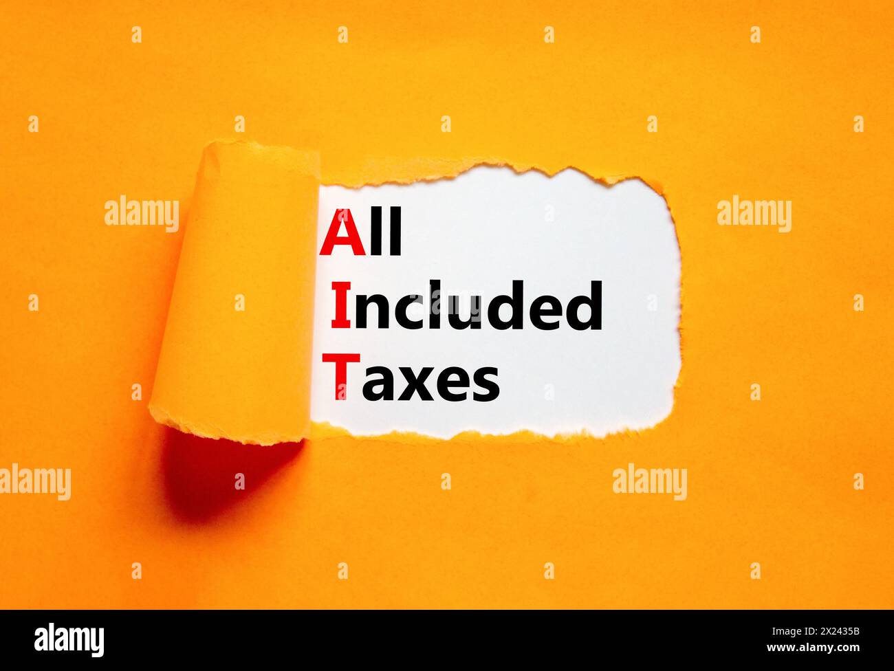 AIT All included taxes symbol. Concept words AIT All included taxes on ...
