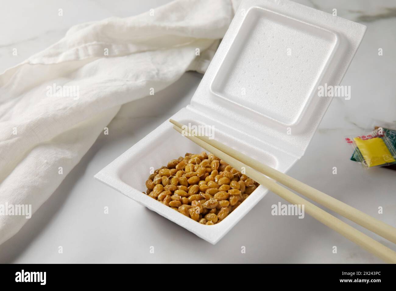 Natto, fermented soya beans in packaging Stock Photo - Alamy