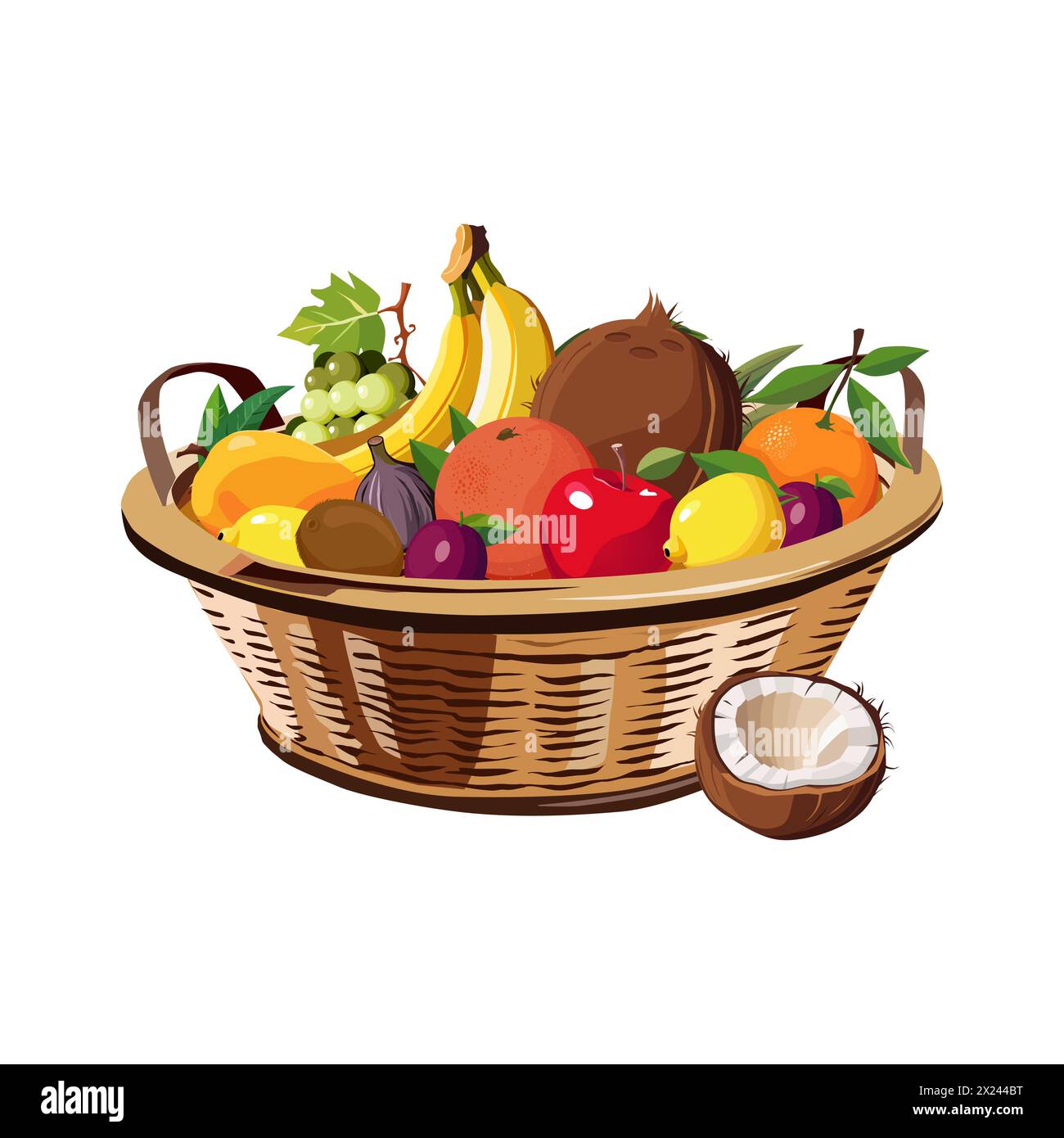 Green apple in wicker Stock Vector Images - Alamy