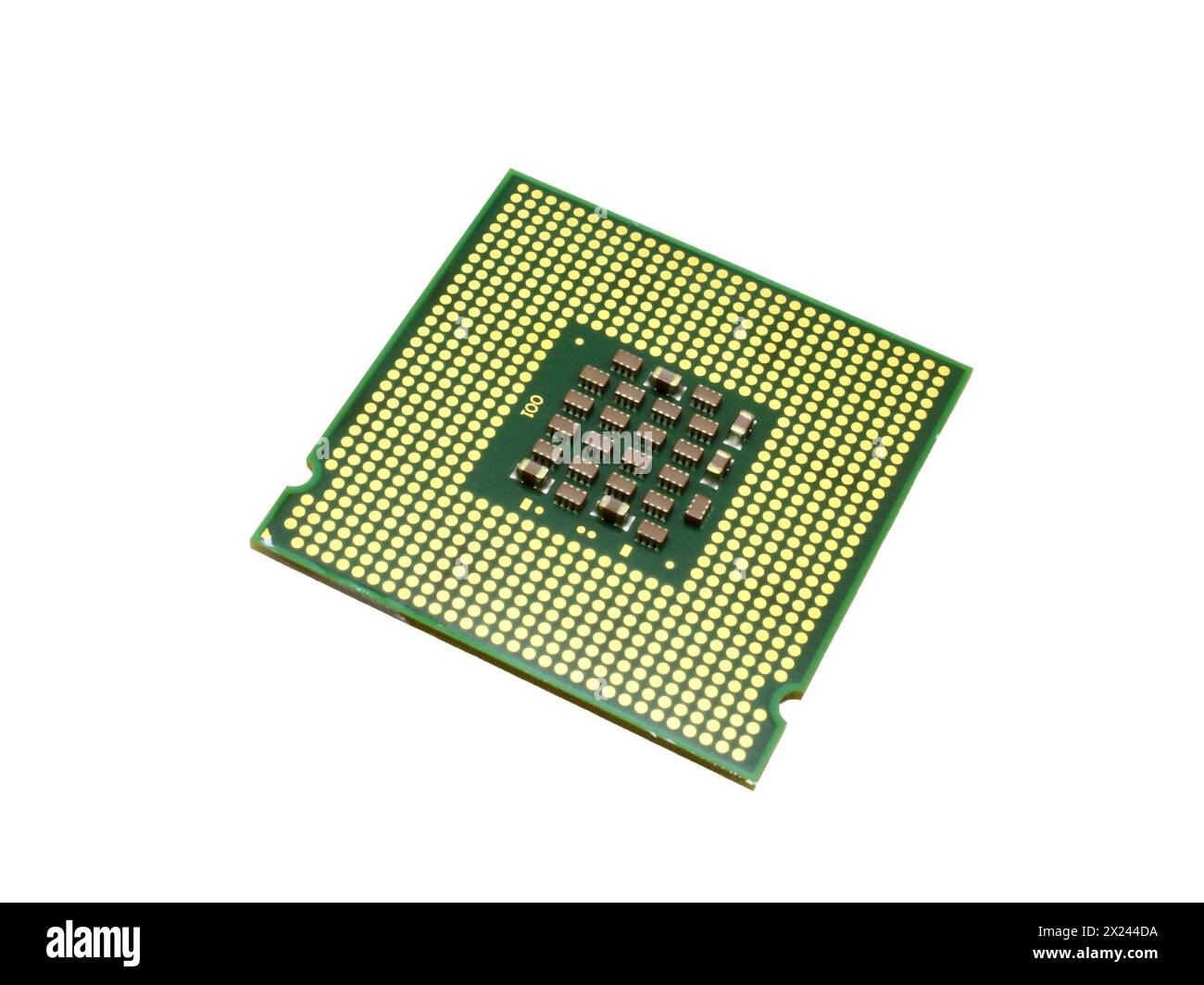 Green CPU processor chip isolated on white background Stock Photo - Alamy