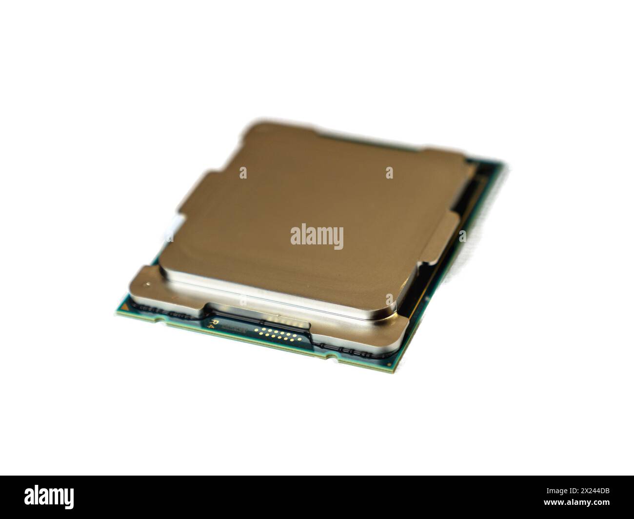 Green CPU processor chip isolated on white background Stock Photo - Alamy